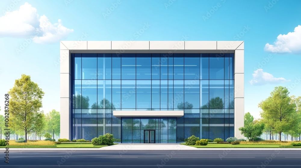 modern corporate architecture office building exterior with large ...