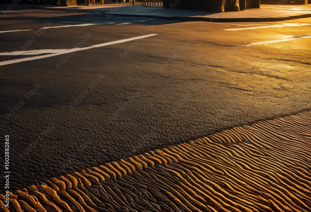 detailed close unique asphalt patterns showcasing textural variations ...