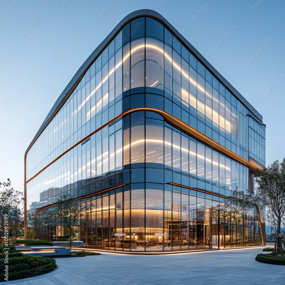 Foto de corporate modern office building.The building's minimalist ...