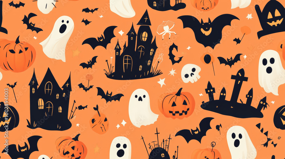 Cute Halloween designs! This collection features ghosts, pumpkins, bats ...