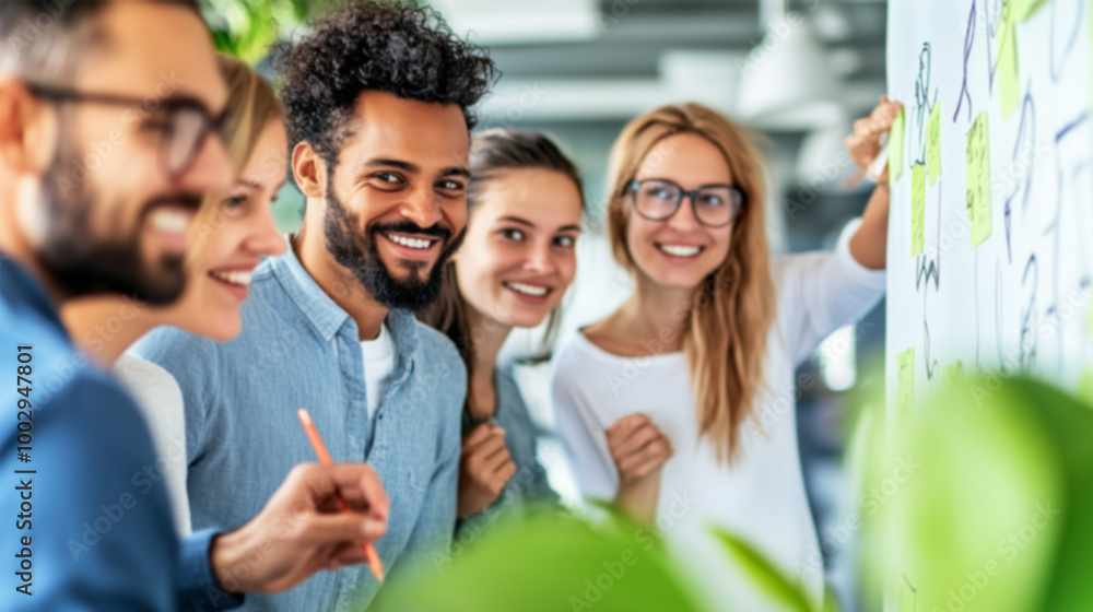 Multiracial Team Brainstorming Creative Ideas on Whiteboard, DEI and ...