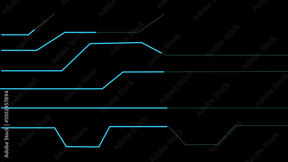 Creative circuit line design, illustrating connectivity and flow with ...