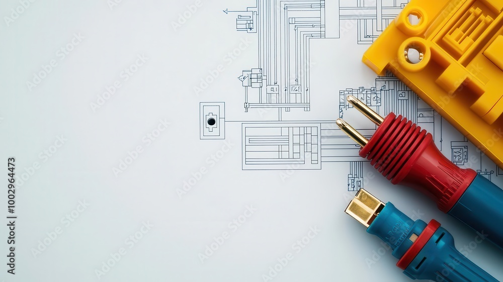 Foto de Electrical circuit technical drawing for a residential building ...