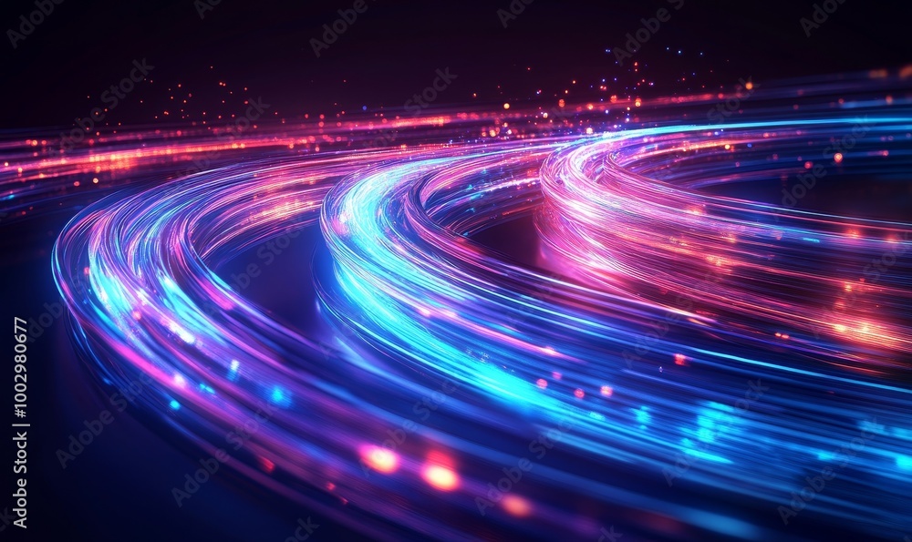 Fiber optic cable technology design of internet, network, speed data ...