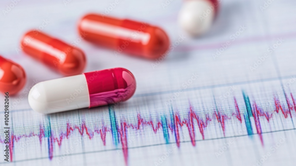 Medical Chart with Cholesterol Level and Medication Capsules Stock ...