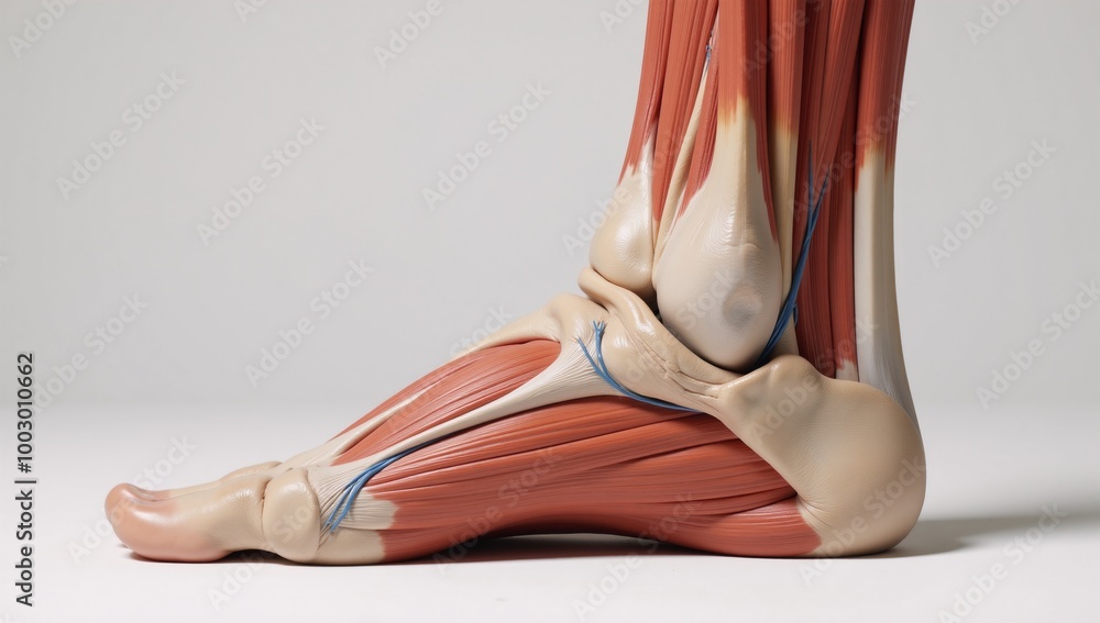 Detailed depiction of the tibialis anterior muscles within the human ...