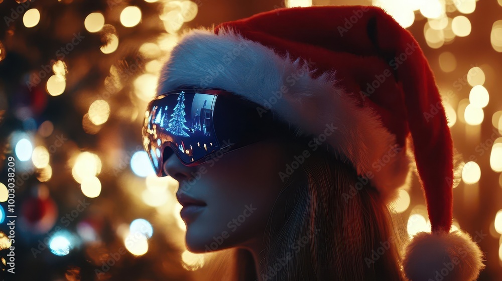 santa hat reimagined as a hightech wearable device with led lights and ...