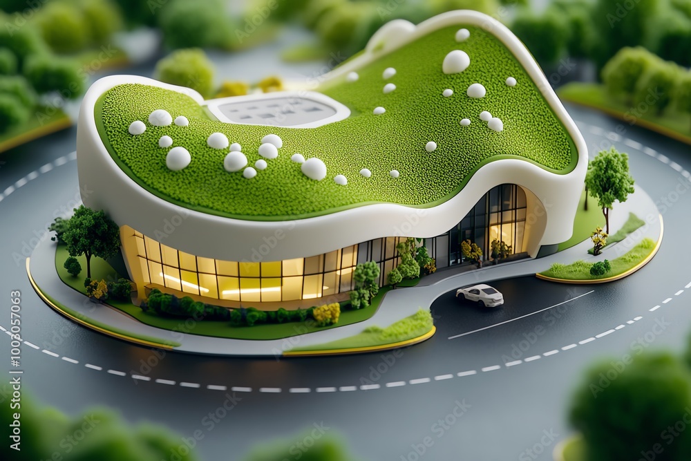 Geometric design of a green building, using minimal shapes to represent ...