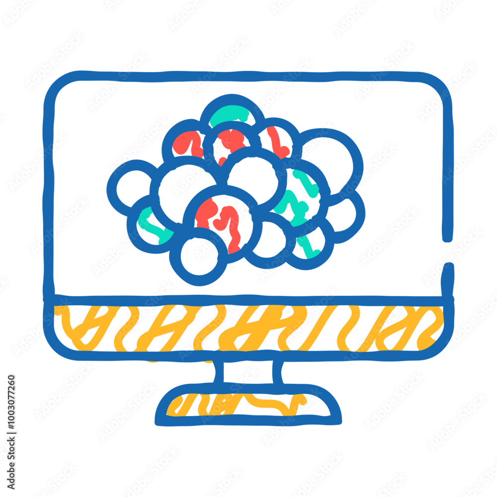 color blindness test ophthalmology doodle icon sketch vector. color ...
