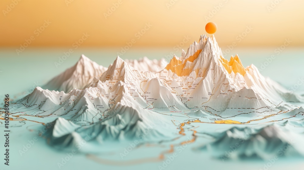 Topographic Map of the Himalayas with Contour Lines, A detailed ...