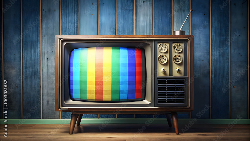 Retro TV,Old television,Vintage TV set,Analog TV,No signal screen ...