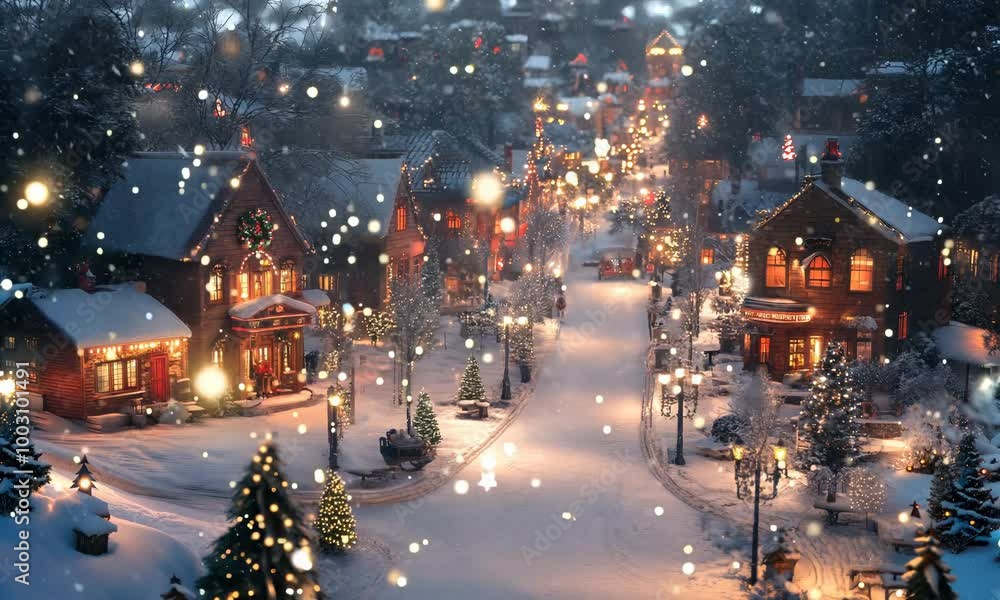 Christmas village with a heatmap effect, showing the most active parts ...