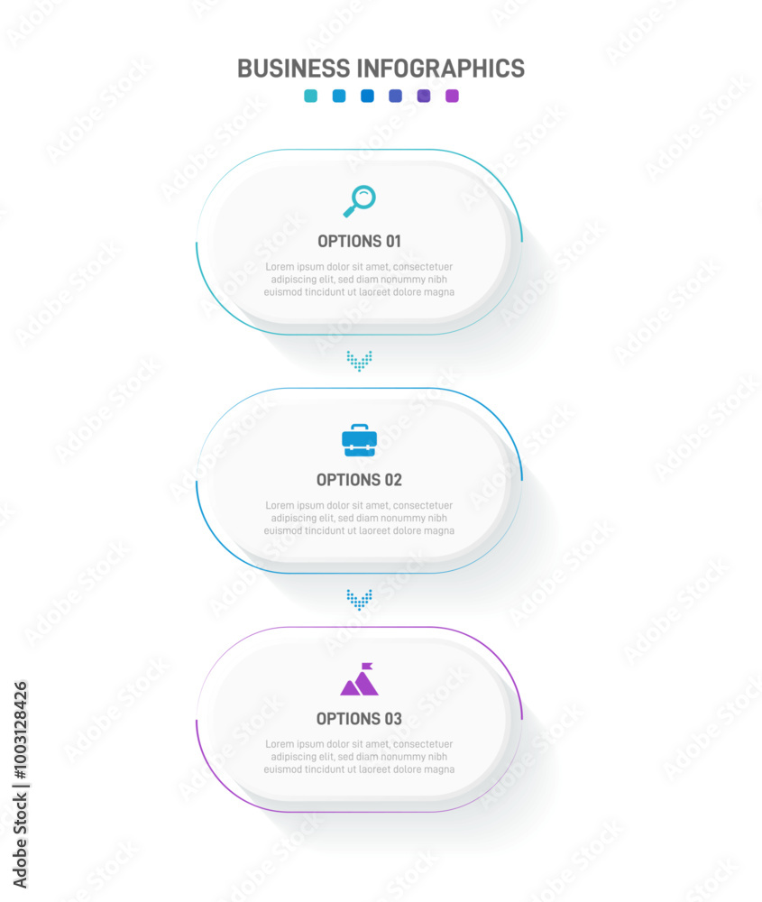 Vertical progress bar featuring 3 arrow-shaped elements, symbolizing ...