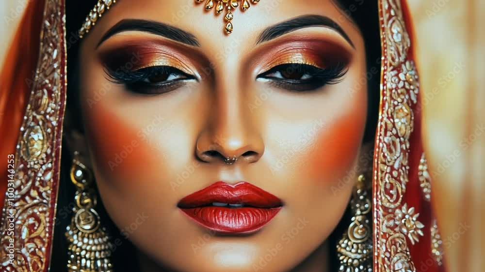 Beautiful portrait of a Indian bride. Pakistani Indian bride dressed in ...
