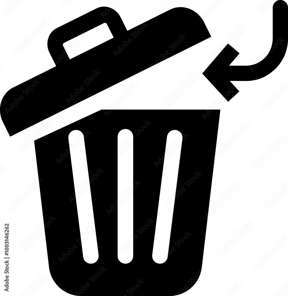 Trash bin Garbage icon in flat. vector for apps or web trash dustbin ...