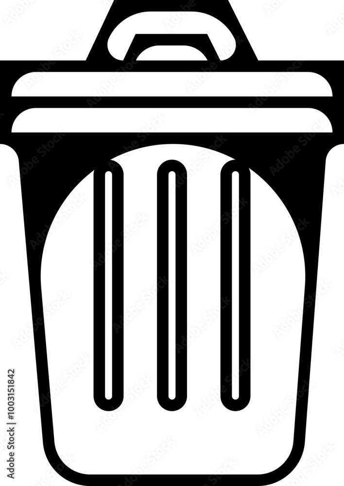 Trash bin Garbage icon in flat line. vector for apps or web trash ...
