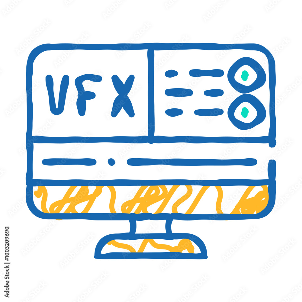 special video effects doodle icon sketch vector. special video effects ...