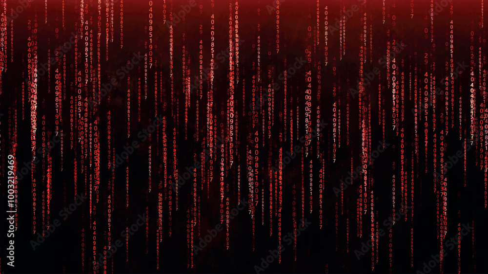 Binary code with numbers moving on the screen. Digital age. Binary algorithm, data code ...