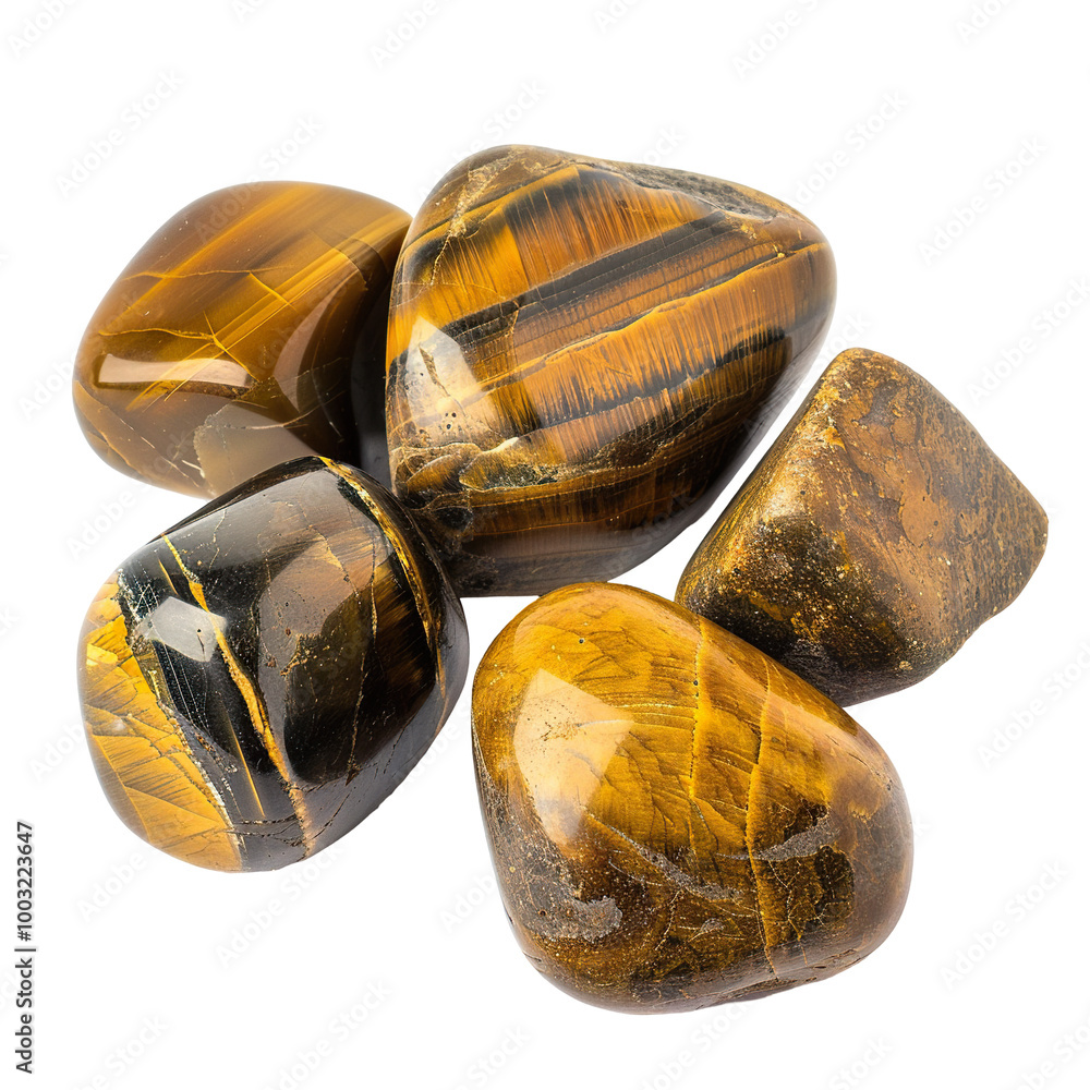 Tigers eye tumbled rock pile, stone, gem, specimen PNG transparent ...