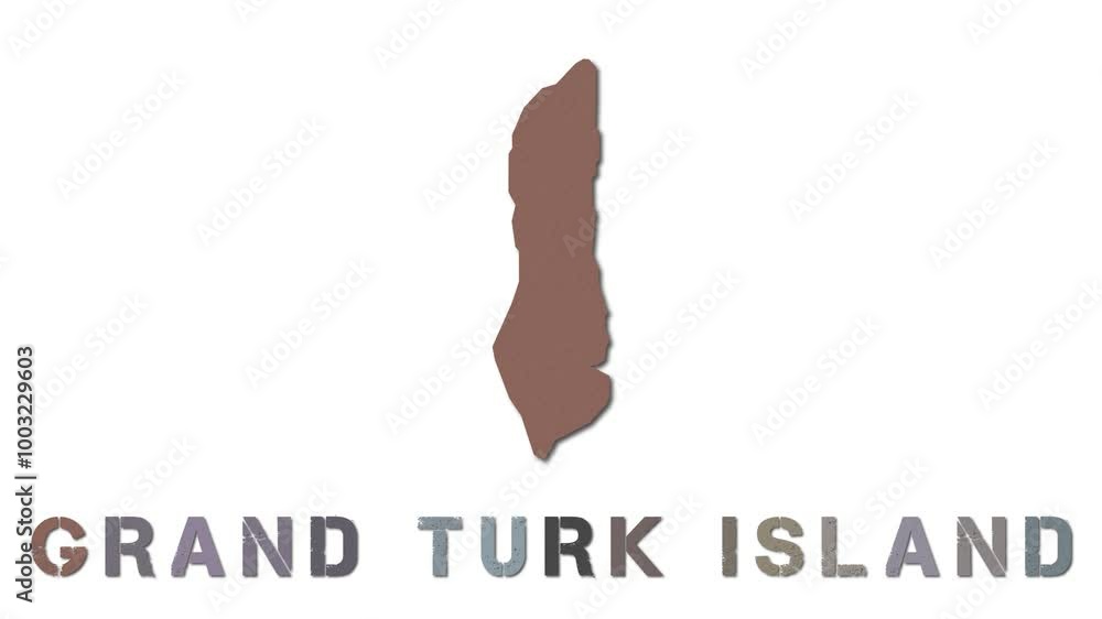 Grand Turk Island map with paper regions. Animated island map growing ...