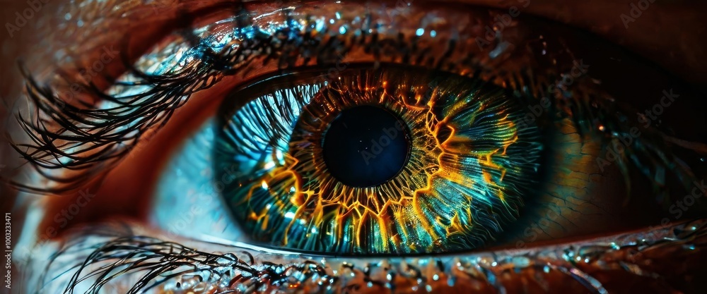 A mesmerizing extreme close-up of a human eye featuring intricate ...