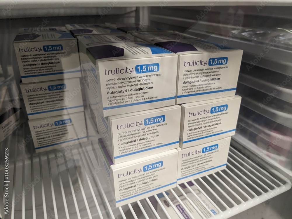 Prague,Czech republic-October 1 2024:TRULICITY 1,5 mg Eli lilly insulin ...