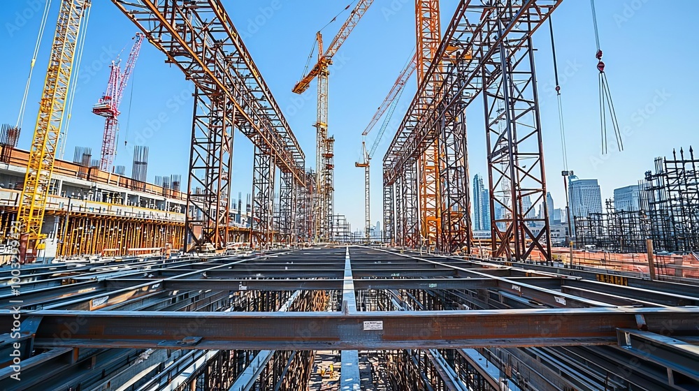 Structural Engineer Steel Framework A view of a steel beam framework ...
