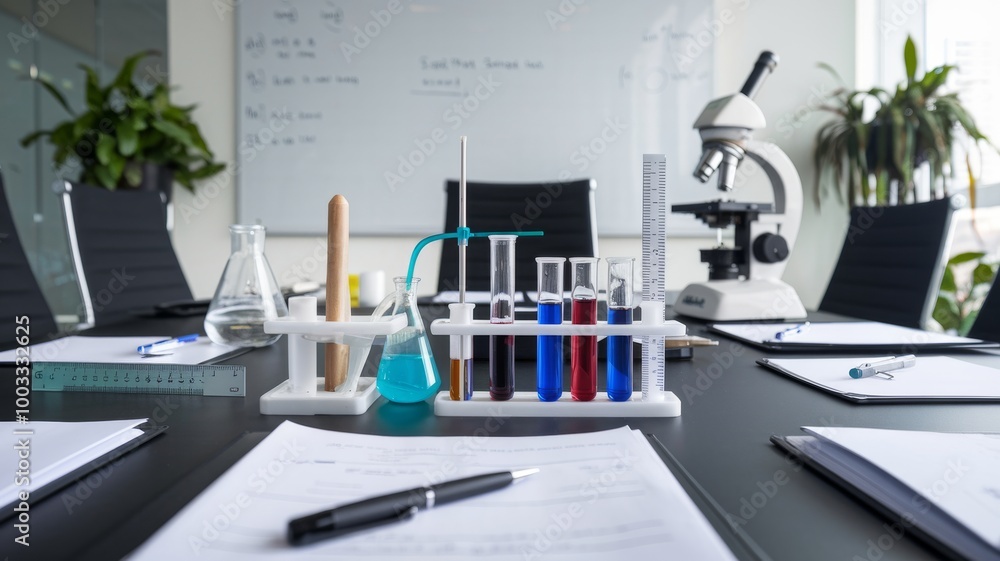 Scientific and science tools on a meeting table representing the role ...