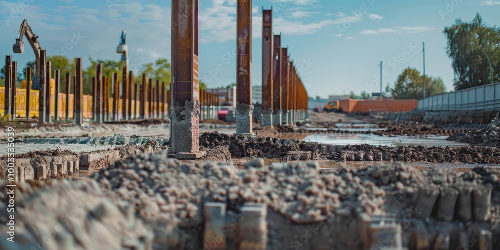Completion of reinforcement square pile installation at the ...