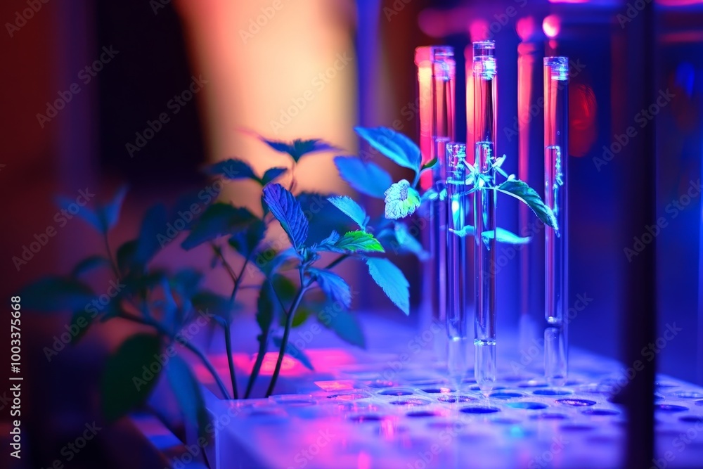 A biophysics experiment showing the interaction of light with ...