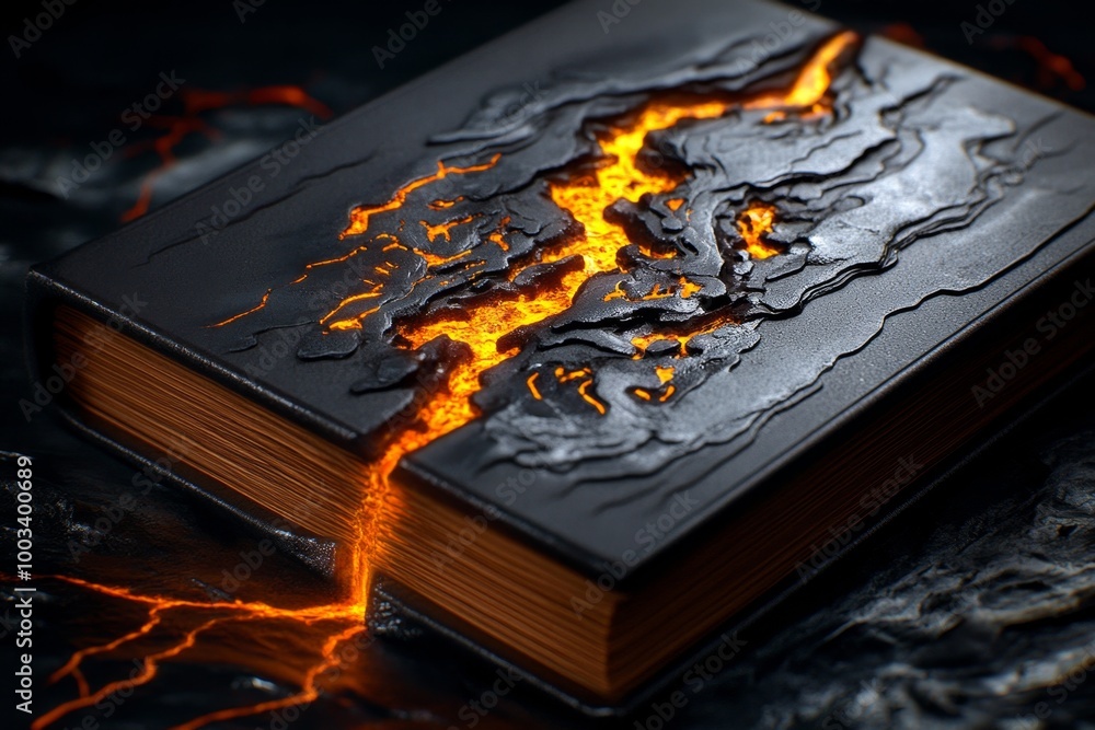 A hyper-detailed view of a dusty old photo album, showing every crease ...