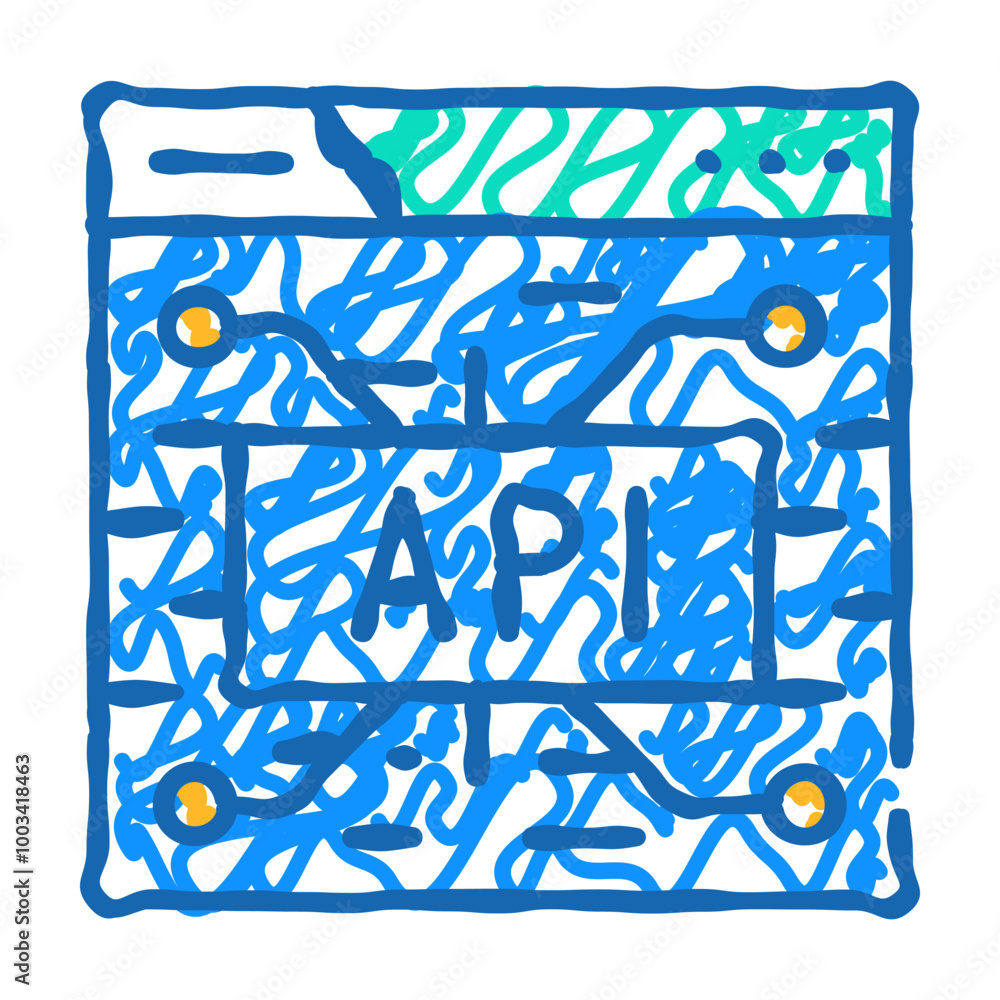 api financial technology doodle icon sketch vector. api financial ...