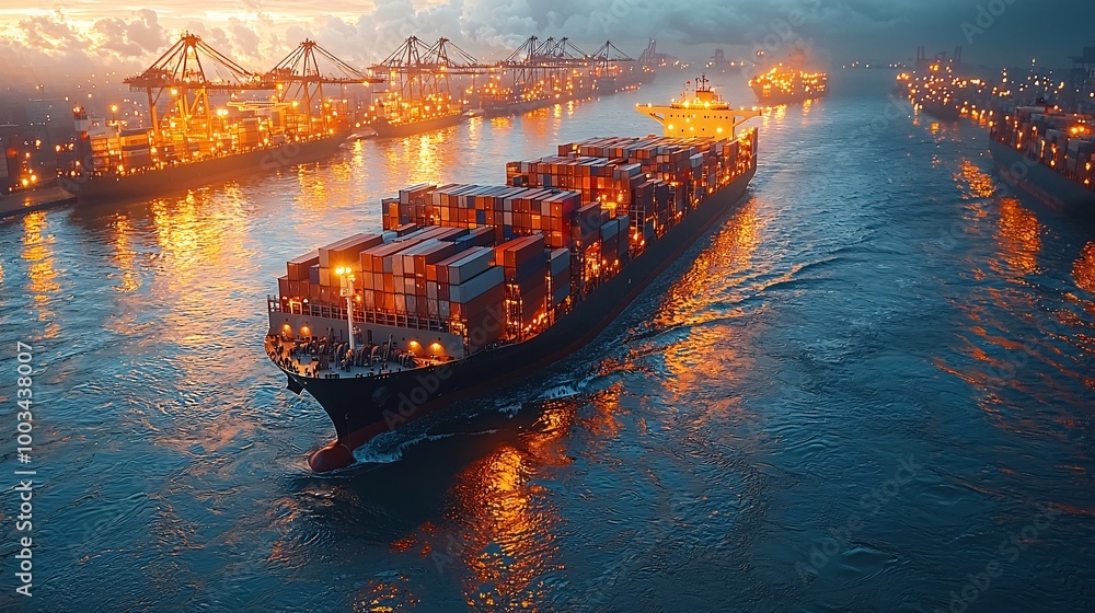 AI technology managing global delivery networks, with container ship ...