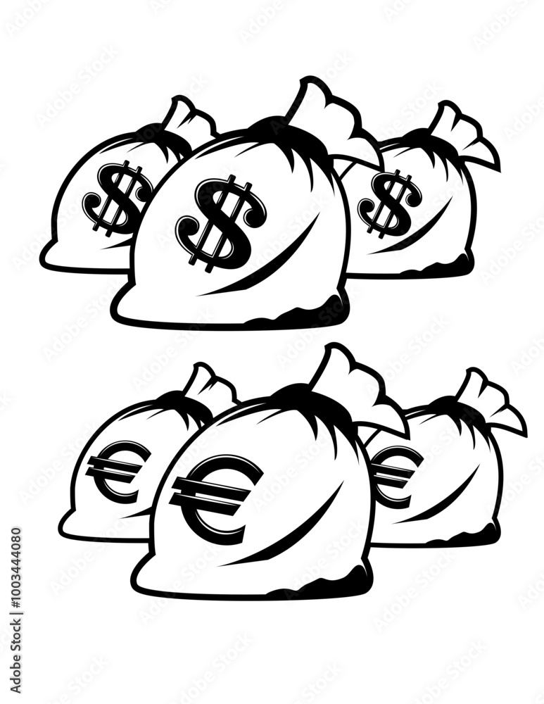 Money Bag | 6 Money Bag | Millionaire Money Bag | Dollar Finance Money ...