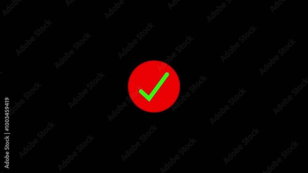Check Mark Sign Animation, Alpha channel, transparent background ...