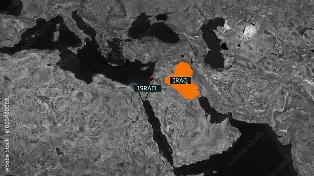 Political map of Iraq israel. Map of Iraq israel with borders. Stock ...