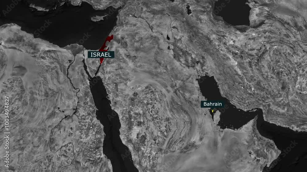 Political map of Bahrain Israel. Map of Bahrain Israel with borders ...