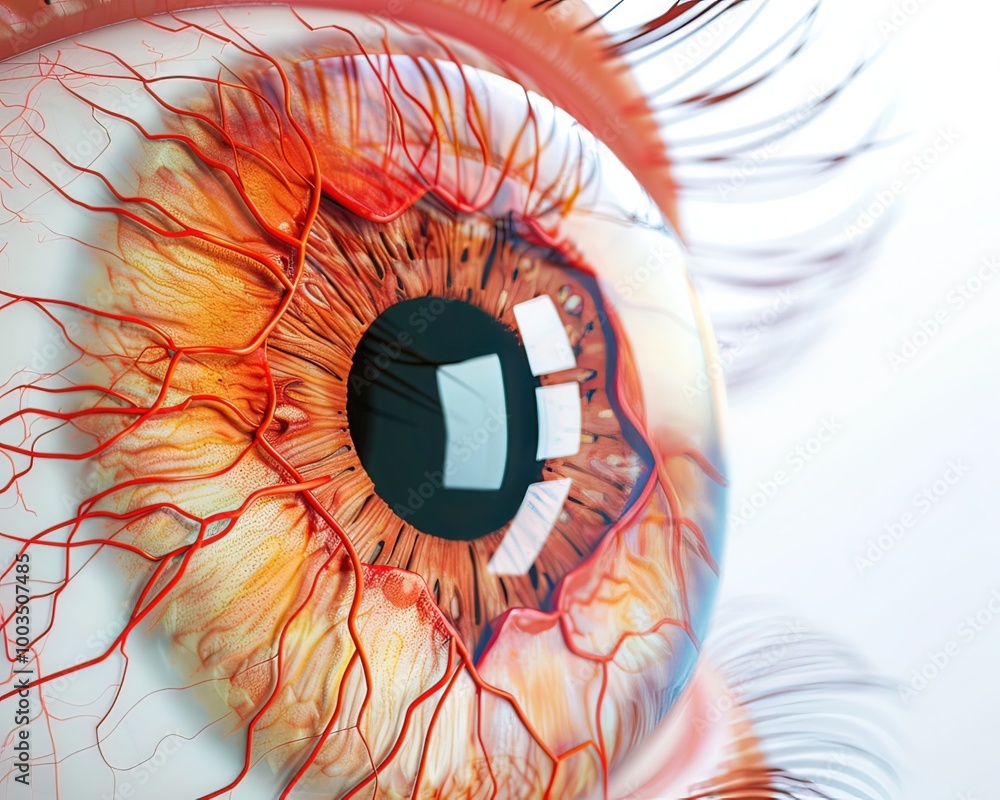 Detailed 3D Model of Eye Anatomy Stock Photo | Adobe Stock