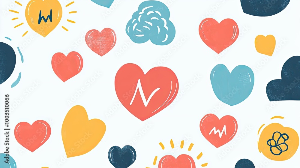 Heart and mind icons with calming colors, symbolizing mental health ...