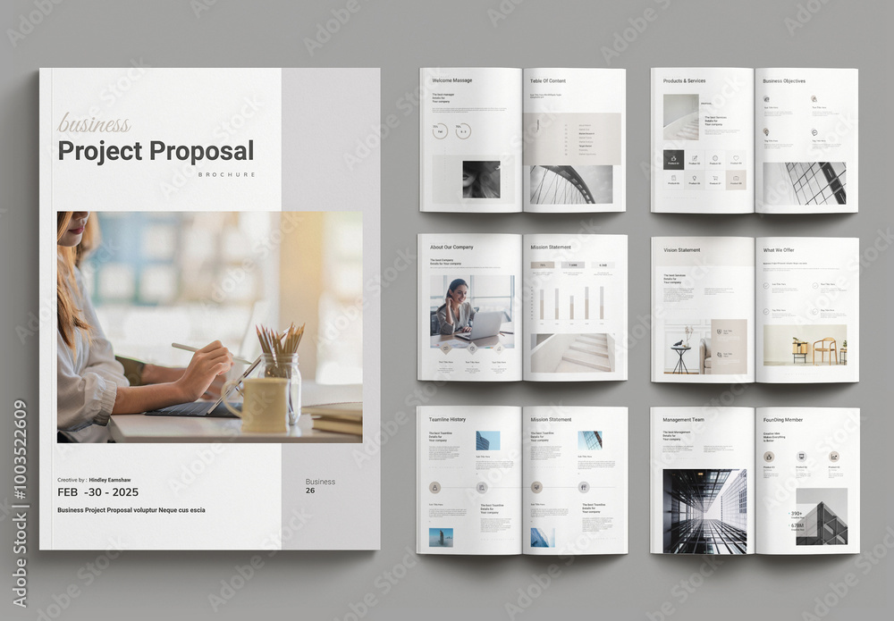 Business Project Proposal Template Layout Stock Template | Adobe Stock