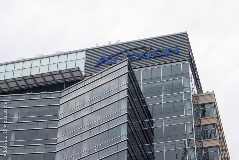 New Haven, CT, USA - July 2, 2022: Alexion logo is seen on its former ...