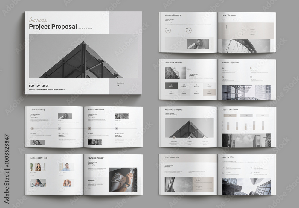 Project Proposal Template Layout Stock Template | Adobe Stock