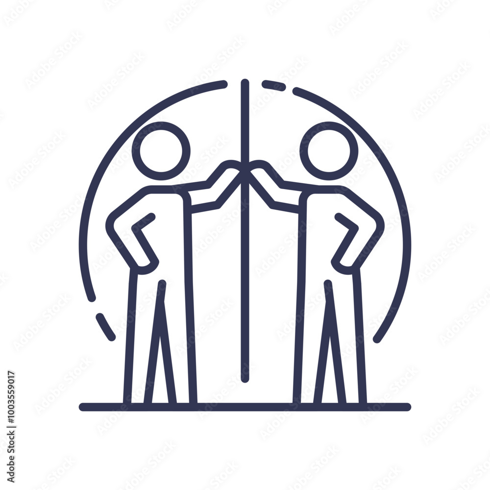 Two stick figures facing each other with a mirror between them ...