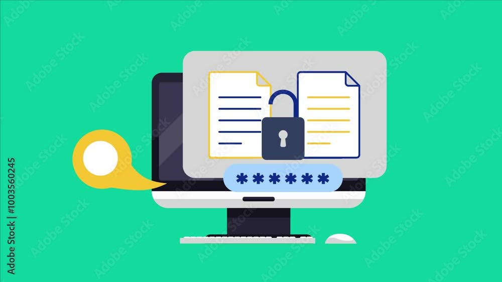 2D Animation Clip: Cyber Attack, Data Theft, Encryption, and Security ...