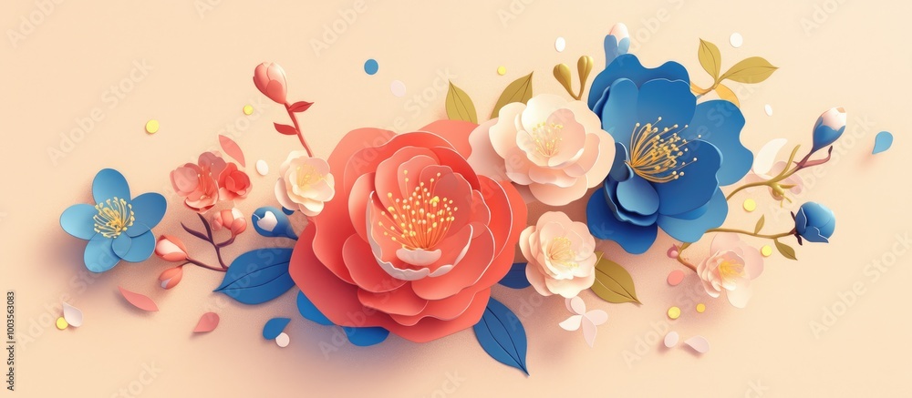 Step by step guide to creating DIY miniature paper flowers Stock ...