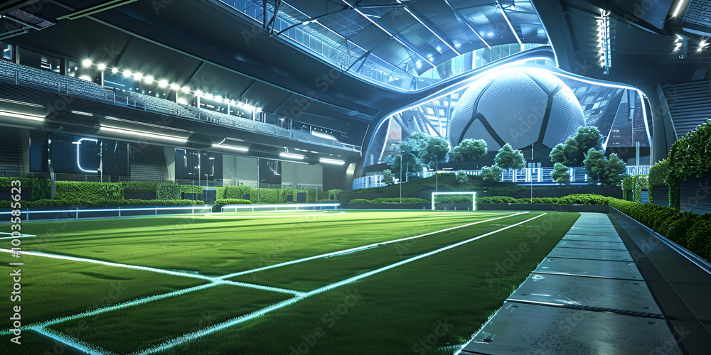Futuristic Football Field Fostering Fitness Futuristic Facility ...