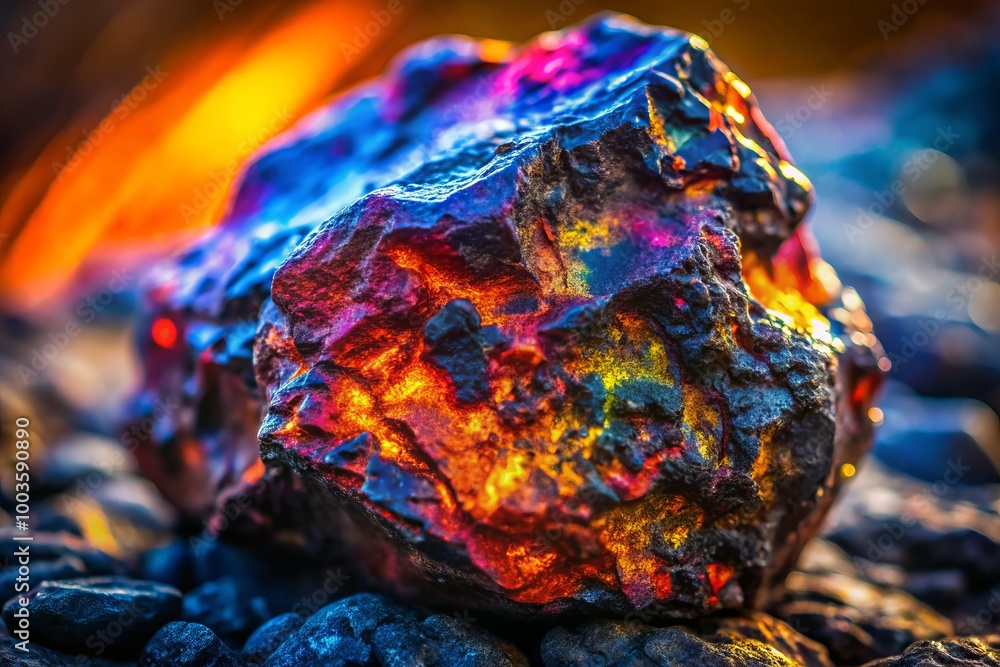 Stunning close-up of jet rock showcasing its unique texture and glossy ...