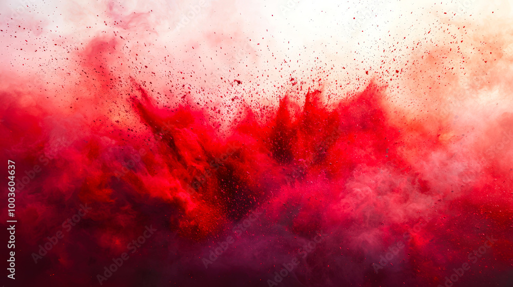 A devastating bloody explosion. Thick swirling red smoke. Smoke and ...