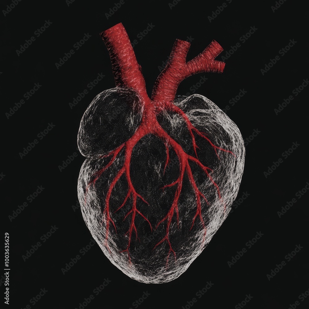 Clean and detailed digital illustration of a human heart with labeled ...