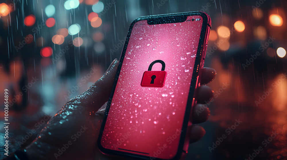 with the Pink Lock Screen Open, Emphasizing Modern Technology and ...